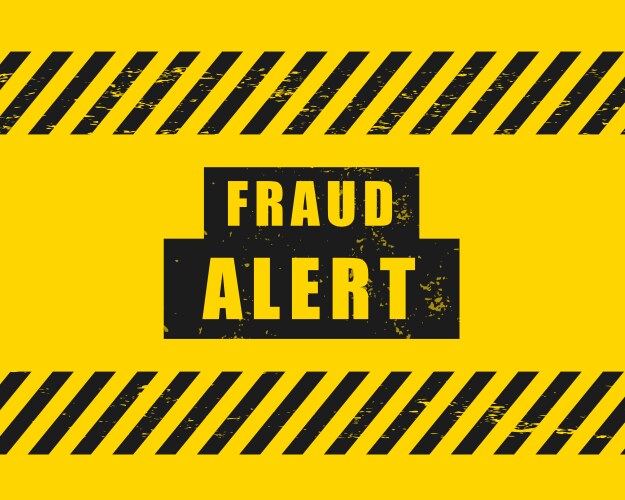 Fraud alert warning labels for your internet Vector Image