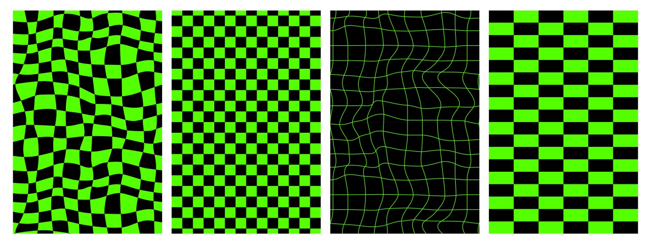 Groovy checkered patterns Royalty Free Vector Image
