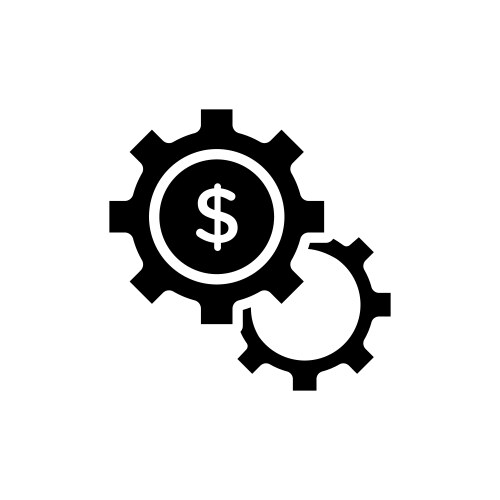 Money processes icon set optimize cost expense Vector Image