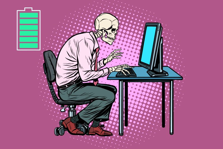 Skeleton Computer Working Vector Images (90)