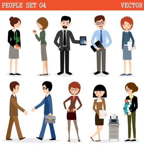 Businessmen businesswomen employee people Vector Image
