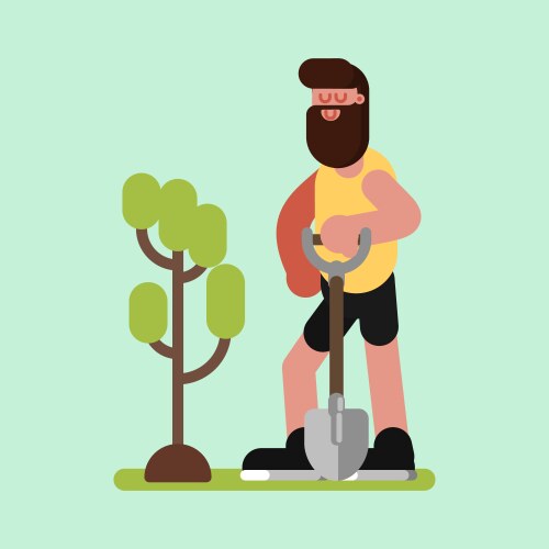 Planting tree process Royalty Free Vector Image