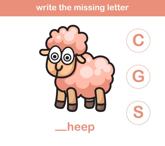 Sheep Flashcard Cartoon Vector Images (70)