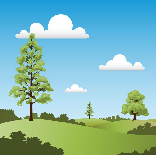 Rural landscape Royalty Free Vector Image - VectorStock