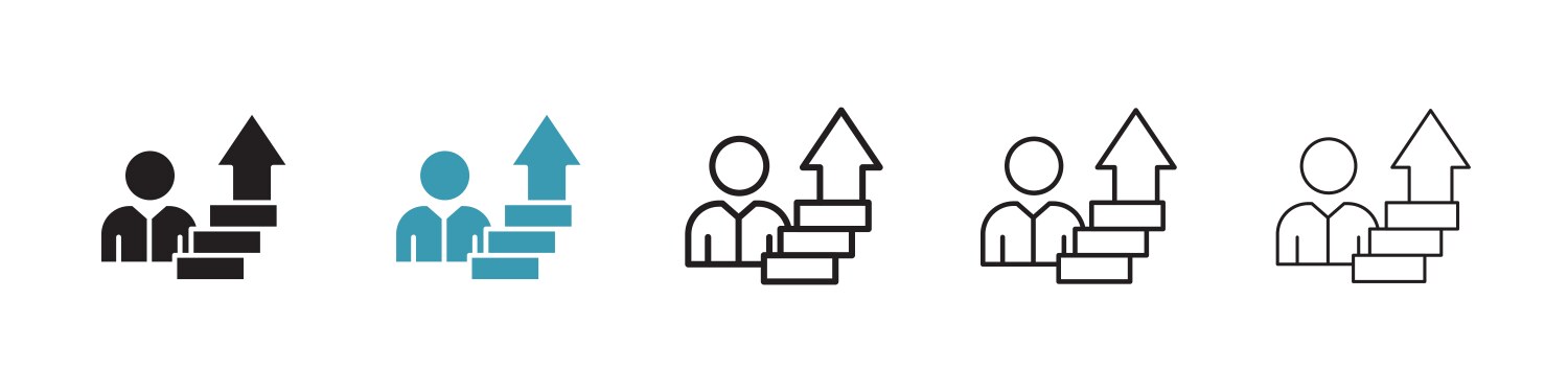 Personal development icon set human career growth Vector Image