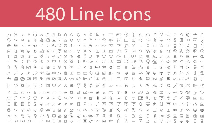 Business chart icons line symbols web signs Vector Image