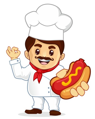 Mexican chef mascot cartoon Royalty Free Vector Image