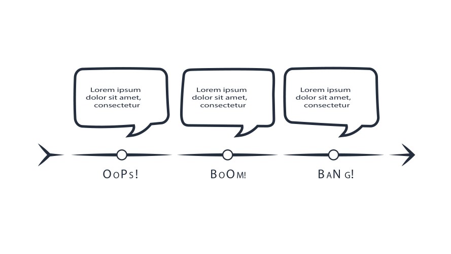Triangle elements graph diagram with 3 steps Vector Image