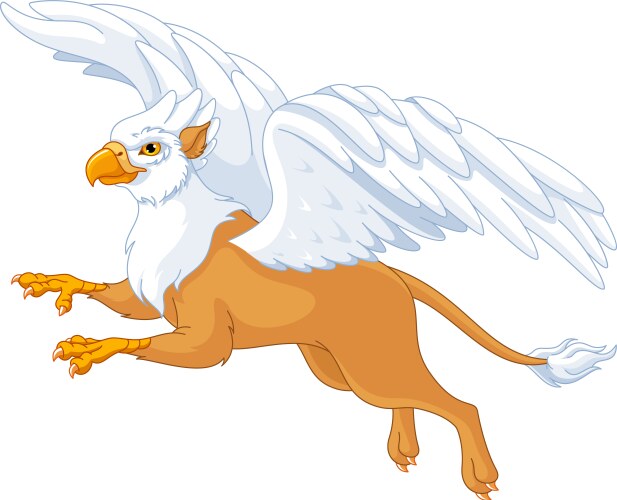 Griffin on white Royalty Free Vector Image - VectorStock