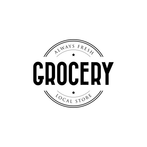 Grocery store logo design template Royalty Free Vector Image