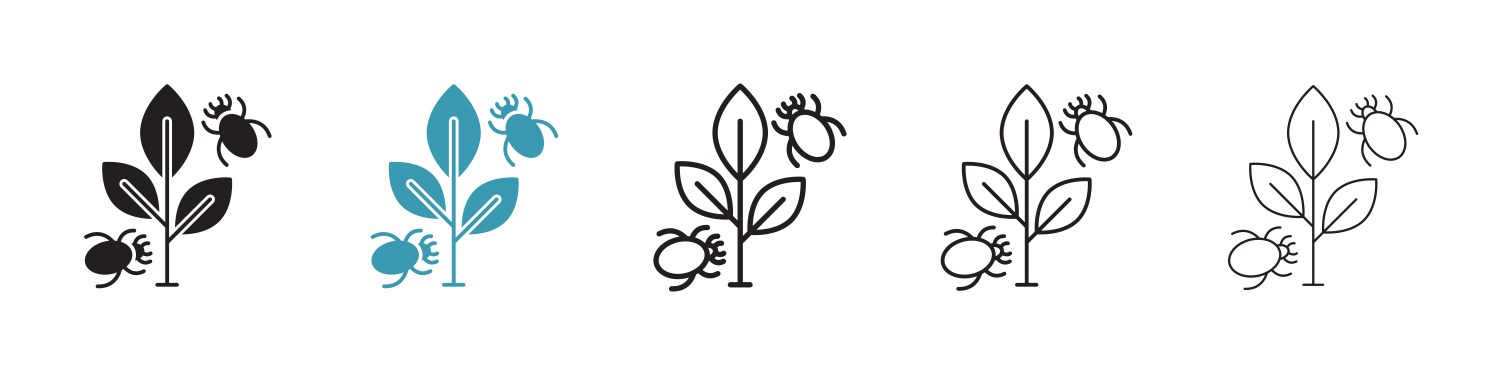 Pest plant icon set crop disease control from Vector Image
