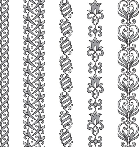 Hand drawing sketch simple doodle borders edge Vector Image