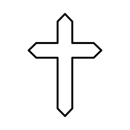 Simple cross icon christian symbol Royalty Free Vector Image