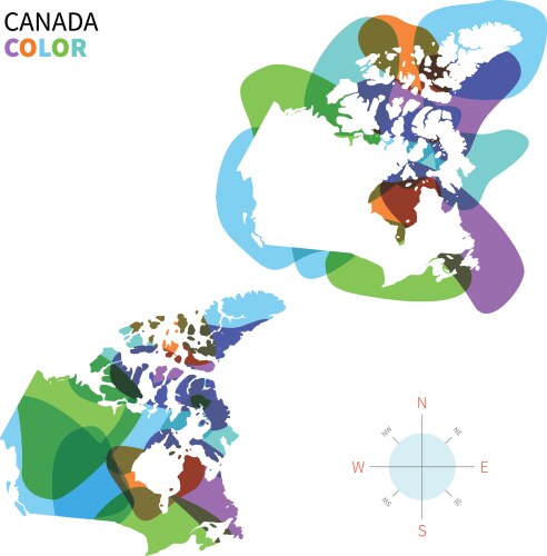 Canada map with provinces and cities Royalty Free Vector