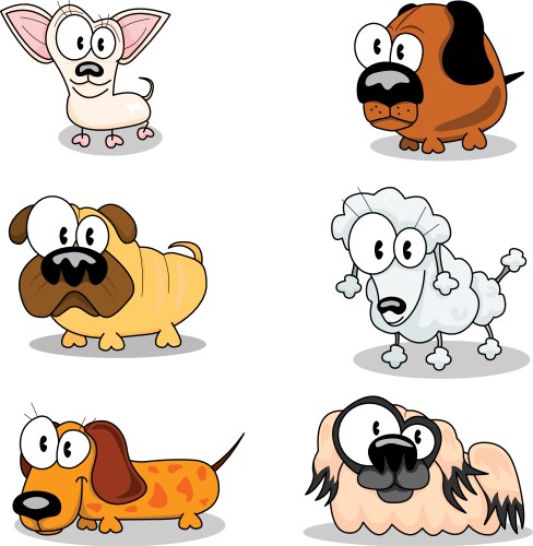 Cartoon dogs Royalty Free Vector Image - VectorStock