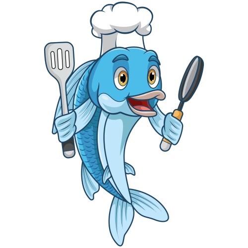 Cartoon fish frying Vector Images & Graphics for Commercial Use ...