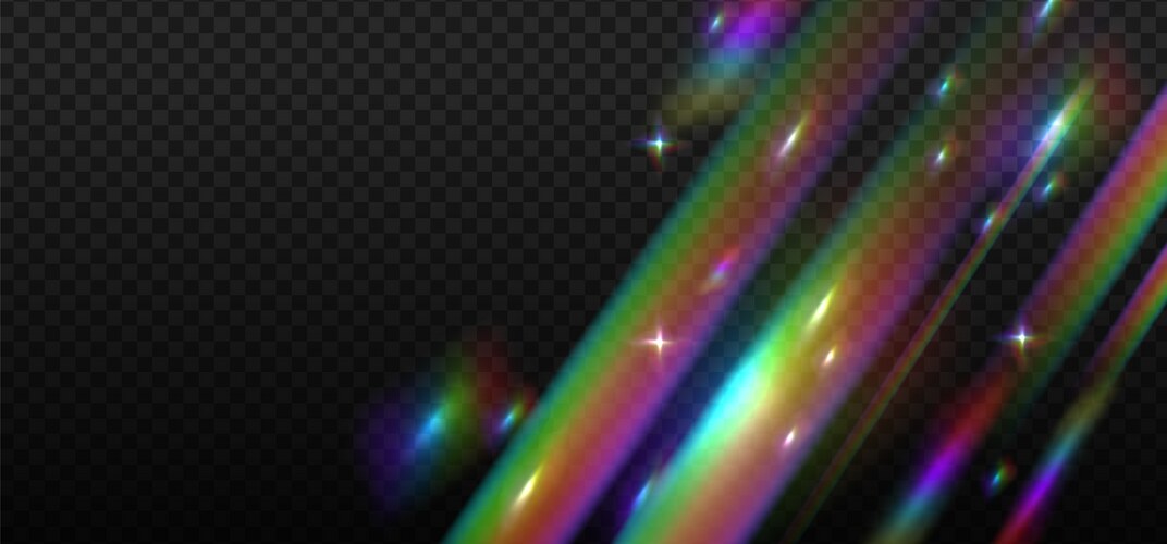 Iridescent crystal leak glare reflection effect Vector Image