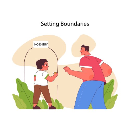 Setting boundaries concept flat Royalty Free Vector Image