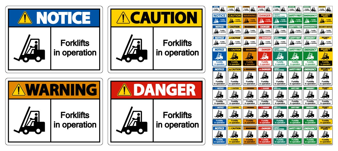 Emergency forklifts in operation symbol sign Vector Image