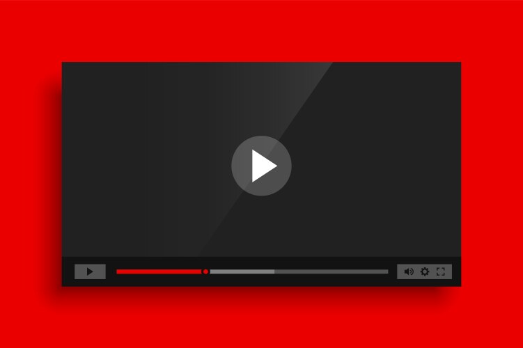 Modern video player mockup template for web Vector Image