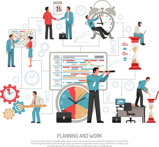 Teamwork flat concept Royalty Free Vector Image