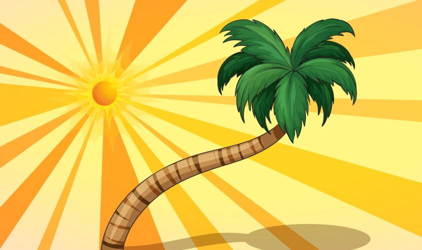 Abstract rural landscape with rising sun Vector Image