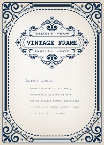 Decorative frame in vintage style Royalty Free Vector Image