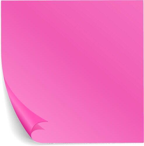 Curled corner paper note template blank memo Vector Image