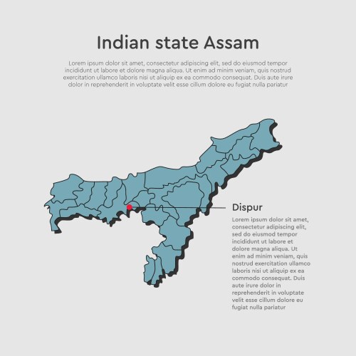 Assam State Map - India – Royalty-Free Vector | VectorStock