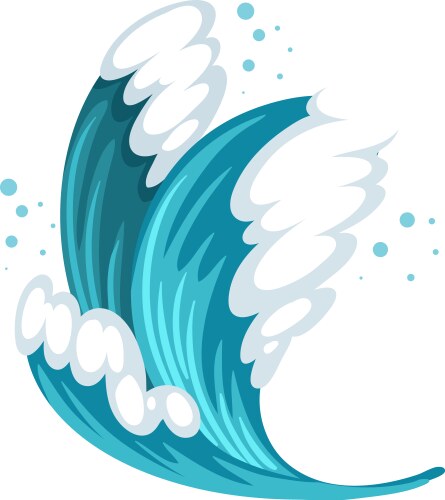 Ocean wave in cartoon style isolated Royalty Free Vector