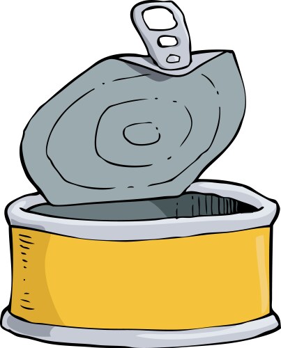 Comic cartoon old tin can Royalty Free Vector Image