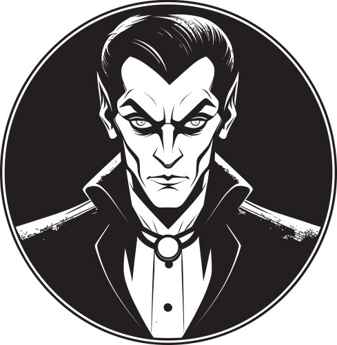 Cryptic vampire monogram creepy black emblem Vector Image