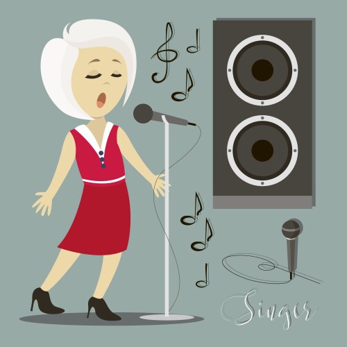 Female singer singing Royalty Free Vector Image