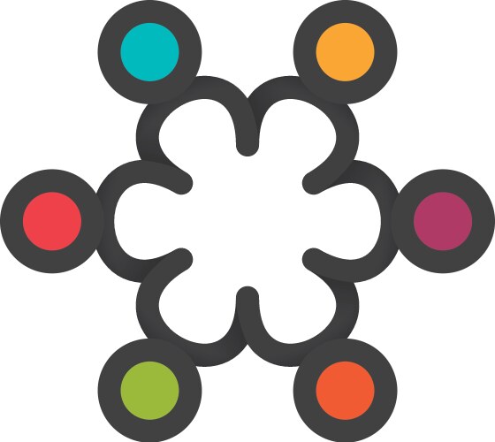 Teamwork icon abstract people and support design Vector Image