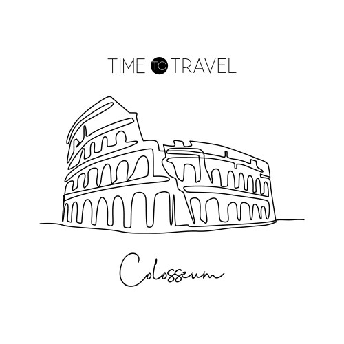 Continuous one line drawing ancient roman Vector Image