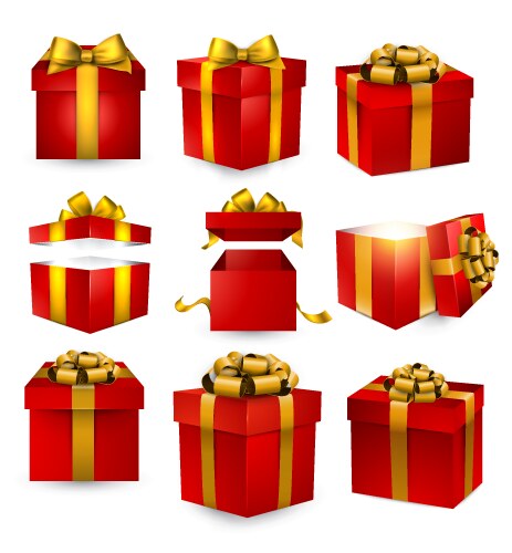 Gift boxes set Royalty Free Vector Image - VectorStock