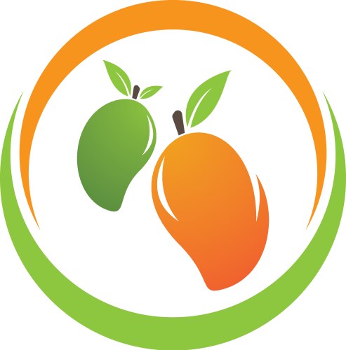 Mango logo flat design Royalty Free Vector Image
