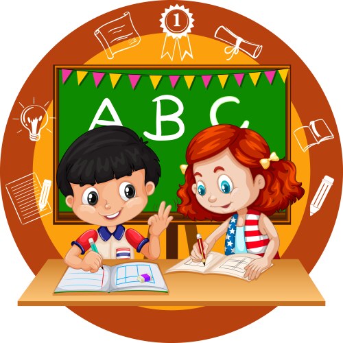 Stressed boy doing hard homework Royalty Free Vector Image