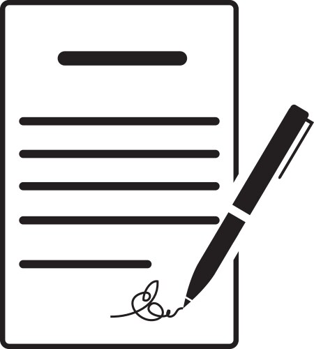 Agreement with stamp and signature Royalty Free Vector Image