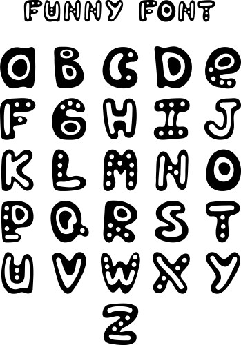 Funny childish made with ink alphabet cute Vector Image
