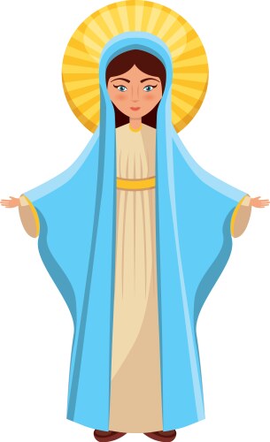 Portrait of virgin mary for your logo label Vector Image