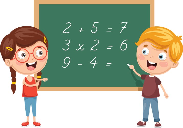 Math kids Royalty Free Vector Image - VectorStock