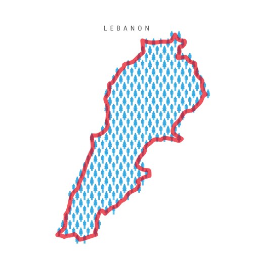 Lebanon population map large group of people Vector Image
