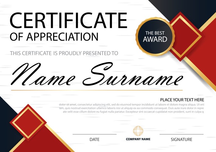 Certificate pc1vs Royalty Free Vector Image - VectorStock