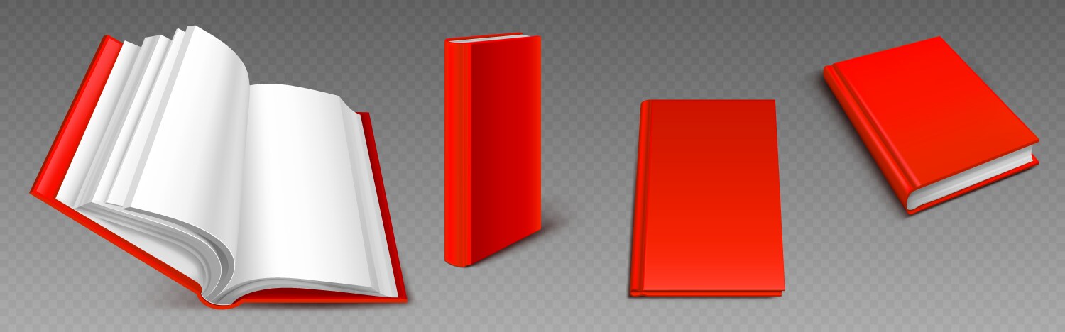 Open book from different angles with side view Vector Image