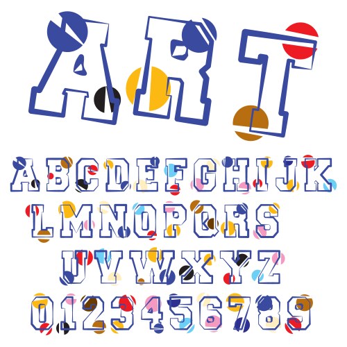 Modern font design alphabet letters and numbers Vector Image