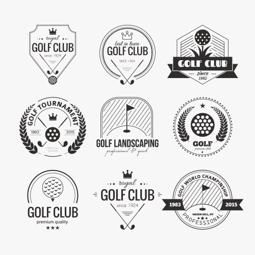 Set of golf club labels and emblems Royalty Free Vector