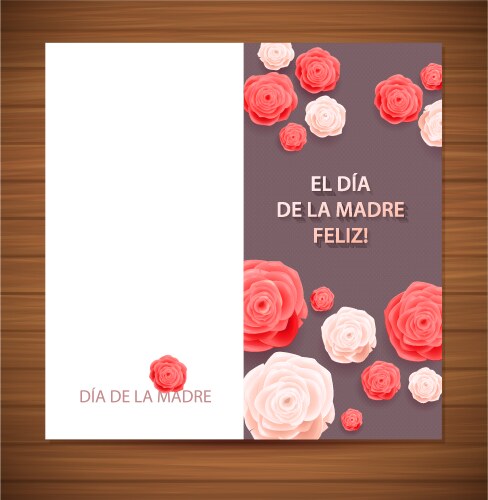 Happy mothers day spanish greeting card beautiful Vector Image