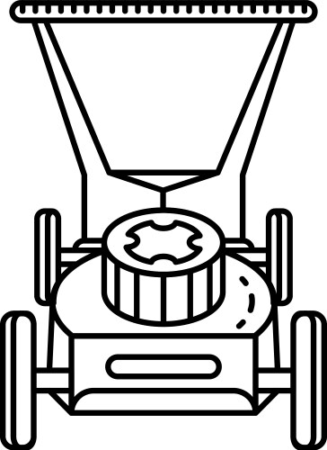Motor lawn mower icon outline style Royalty Free Vector