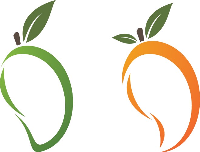 Mango logo flat design Royalty Free Vector Image